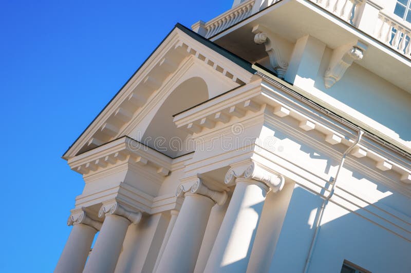 Facade of White Buildings in the Classical Style Stock Photo - Image of ...