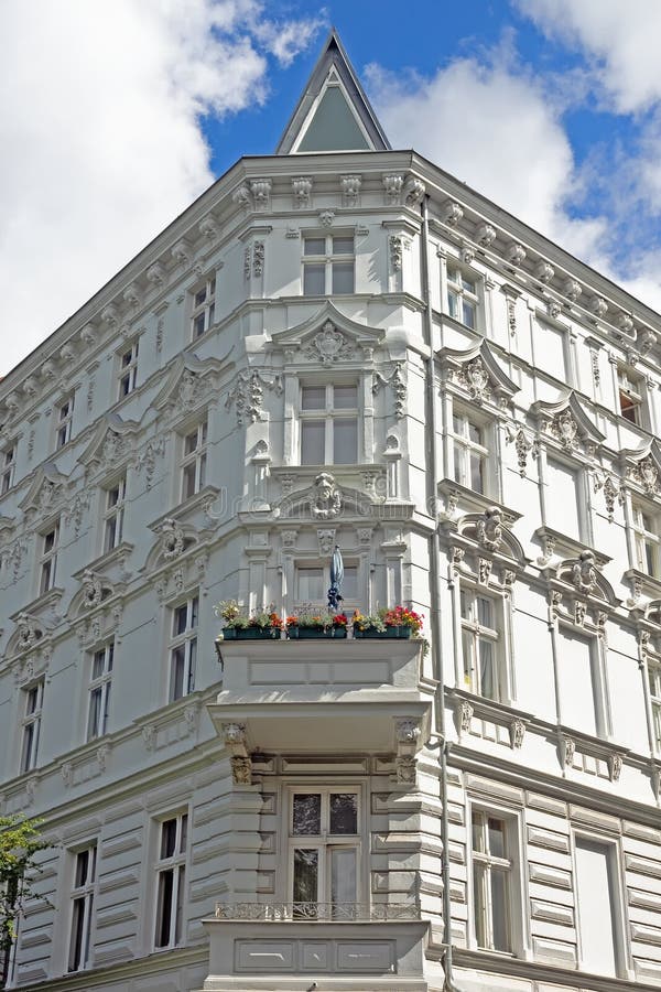 Facade of White Historical Building in Berlin, Germany Stock Photo ...