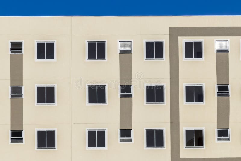 Facade with Windows of a Lower Middle Class Residential Building Stock ...