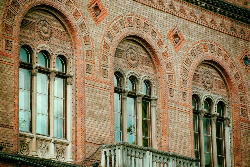 The Facade of the Windows of the Old Building, Ancient Architecture ...
