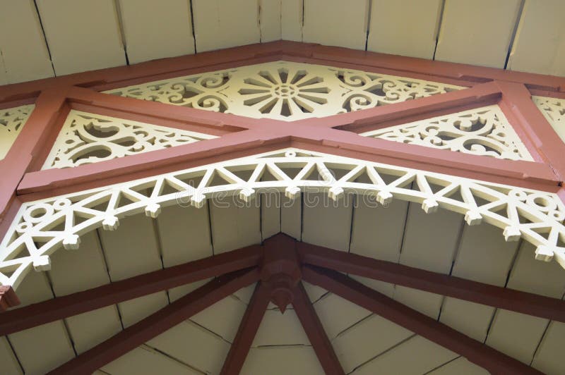 White Roof With Black Rafters Stock Photo - Image of rafters, forming ...