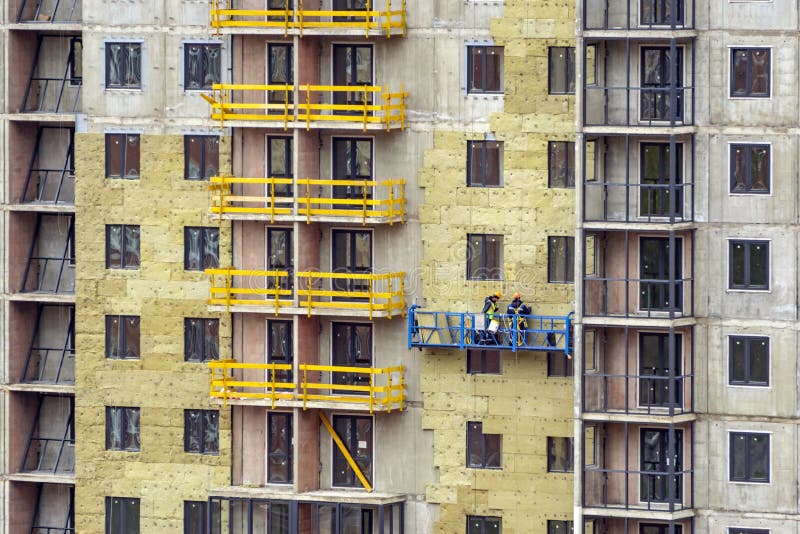 Facade Work on the Construction Site Editorial Photography - Image of ...