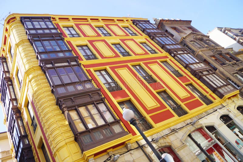 Facade yellow and red stock photo. Image of facade, building - 46691898