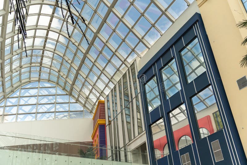Facades of a Glass Building. Mirror Windows. House in the House Stock ...