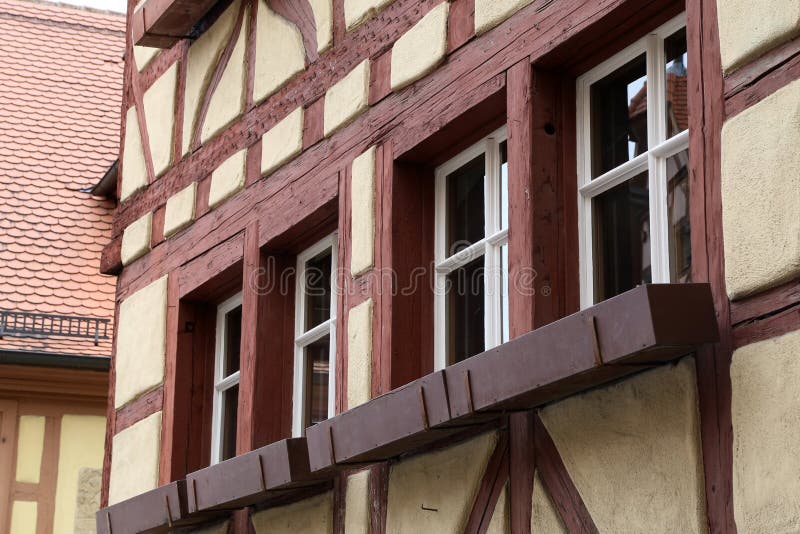 Facades of Houses in the Old Style Stock Image - Image of facade ...