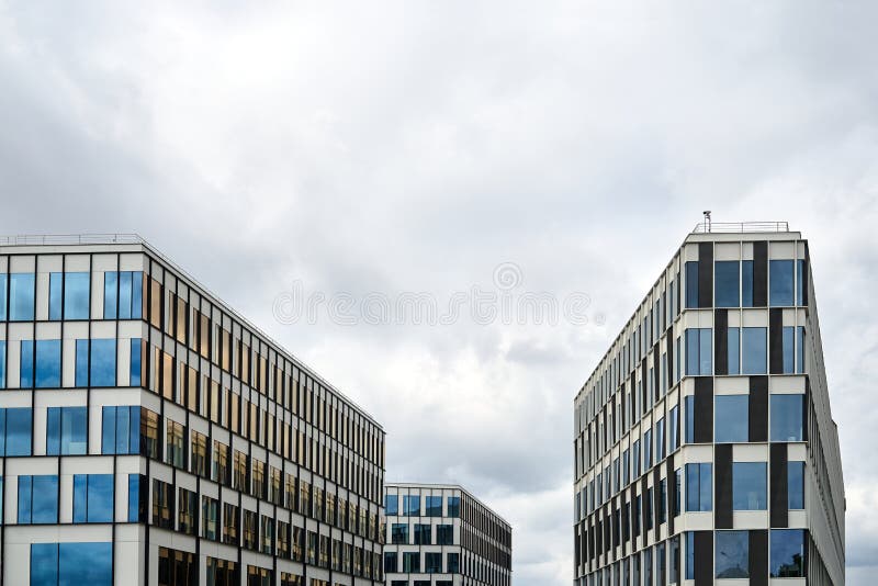 Facades of Modern, Multi-storey Office Buildings Stock Photo - Image of ...