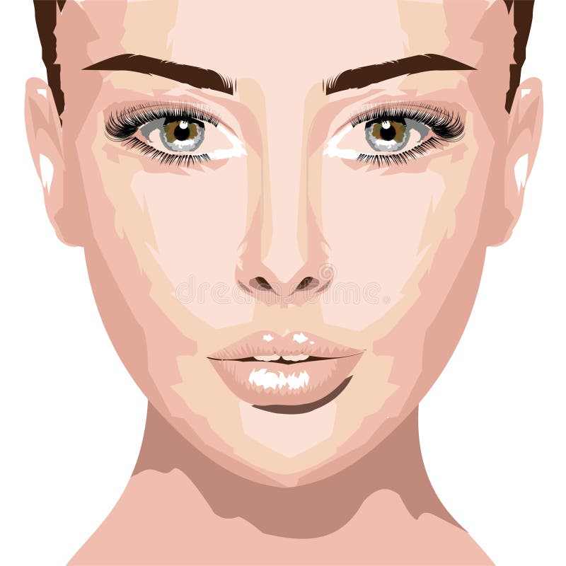 Vector Art Beautiful Woman Face Stock Vector - Illustration of suita ...