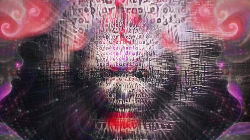 Face in abstract animation stock video. Video of concept - 285817793