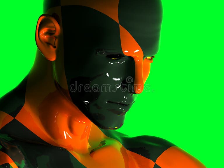 The Face of an Abstract Colorful Black-red Man Stock Illustration ...