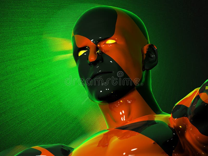 The Face of an Abstract Colorful Black-red Man Stock Illustration ...