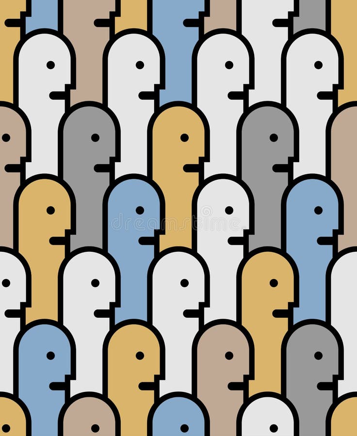 Face Abstract Pattern Seamless. Head Nonobjective Background Stock ...