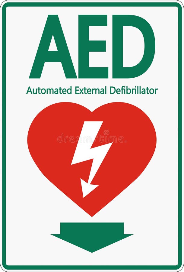 Face Adhesive AED Sign Symbol,label Icon on White Background Stock ...