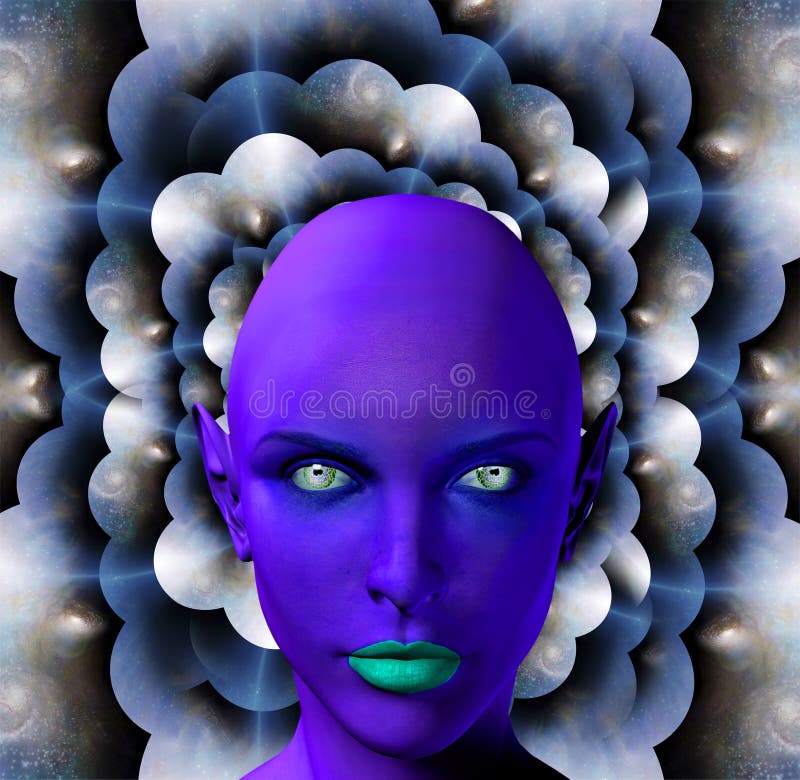 Face of an Alien stock illustration. Illustration of fantasy - 224726213
