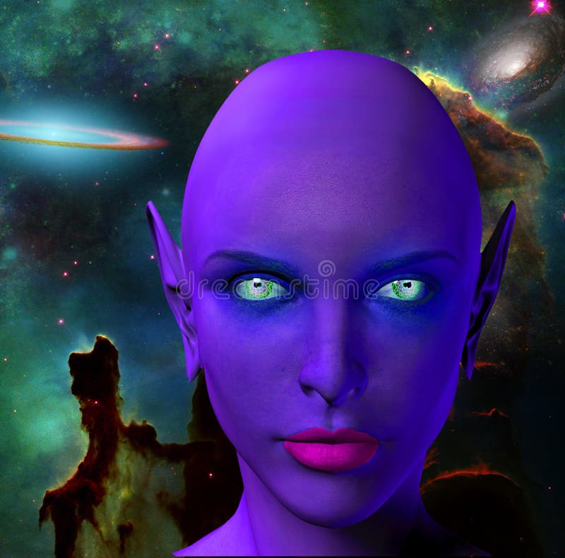 The face of an alien stock illustration. Illustration of created ...
