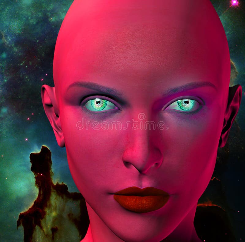 The face of an alien stock illustration. Illustration of ephemeral ...