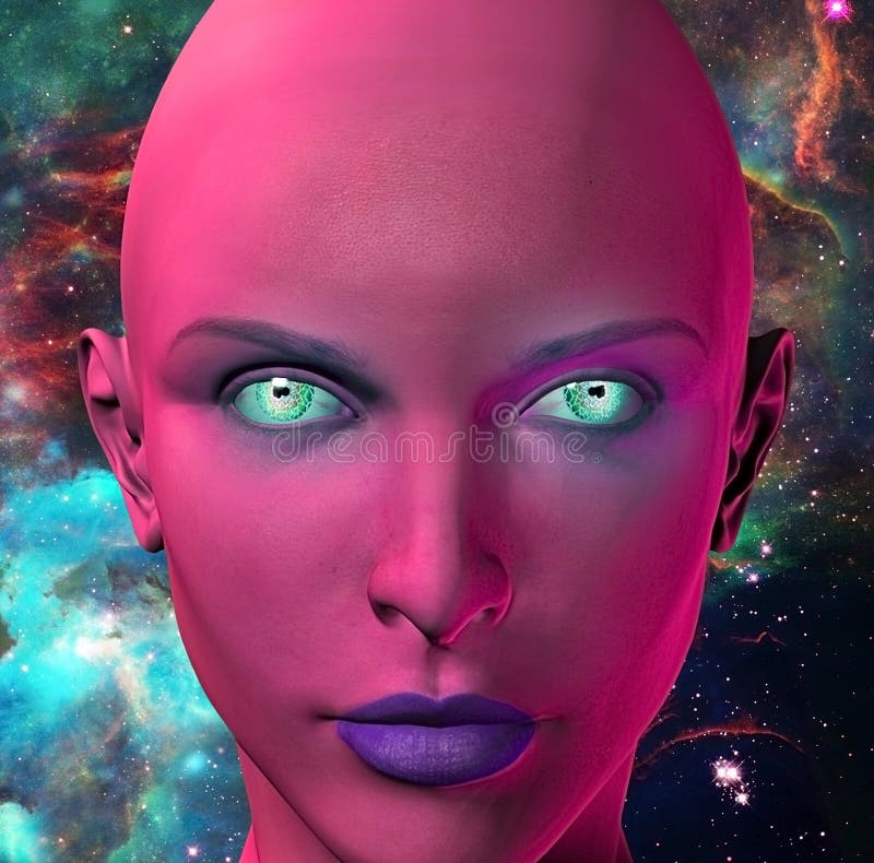 The face of an alien stock illustration. Illustration of deep - 150834433