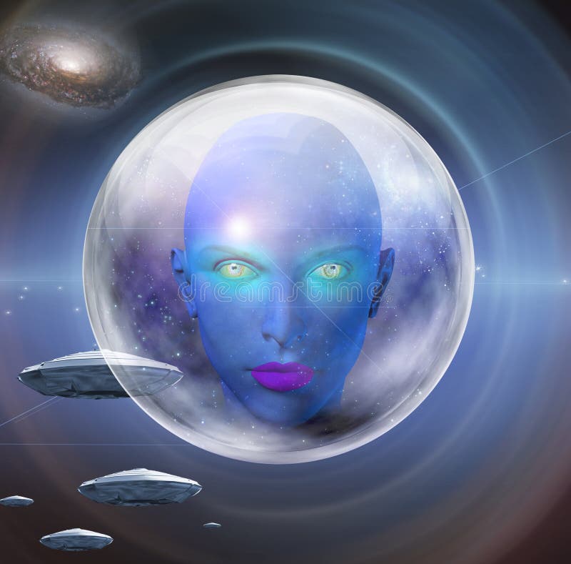 The face of an alien stock illustration. Illustration of endless ...