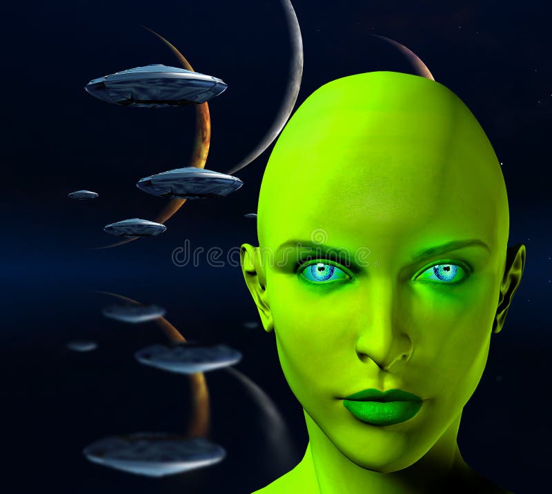 The face of an alien stock illustration. Illustration of dream - 116115407