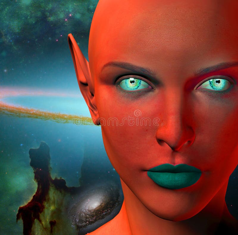 The face of an alien stock illustration. Illustration of eyes - 105993192