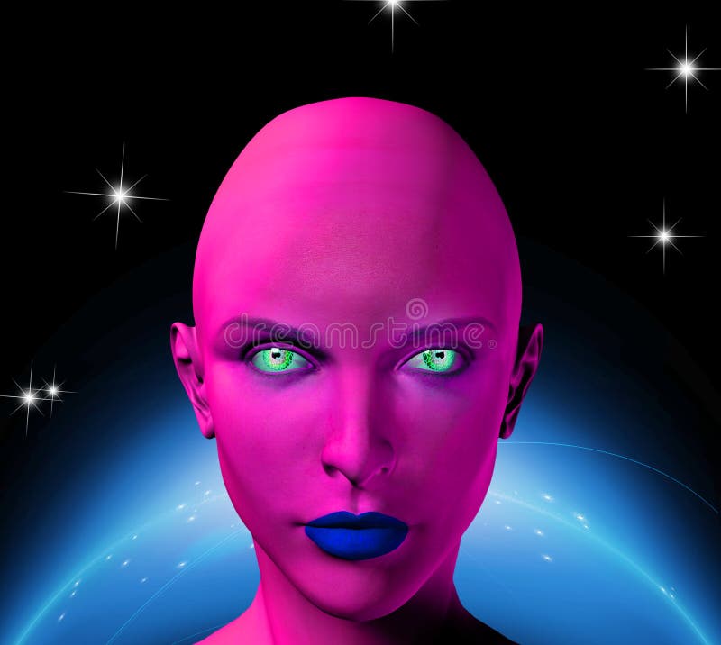 The face of an alien stock illustration. Illustration of holy - 138560538