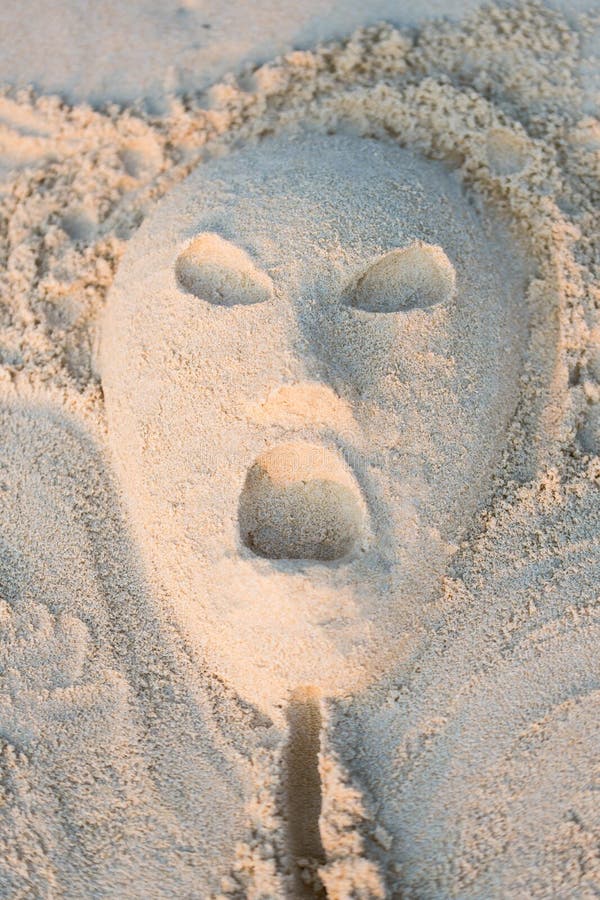Face of Alien Scream Build of Sand Stock Image - Image of mouth ...
