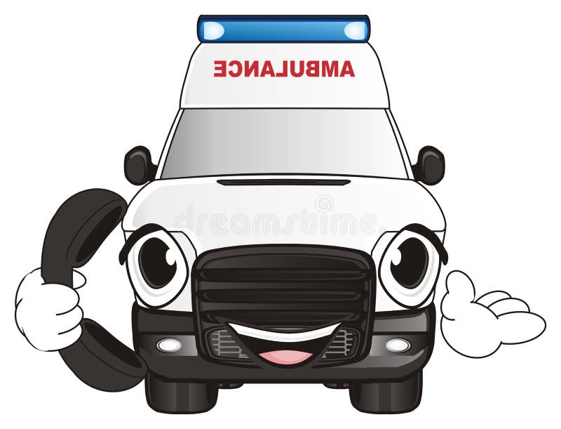Cartoon ambulance stock vector. Illustration of ambulance - 64837648