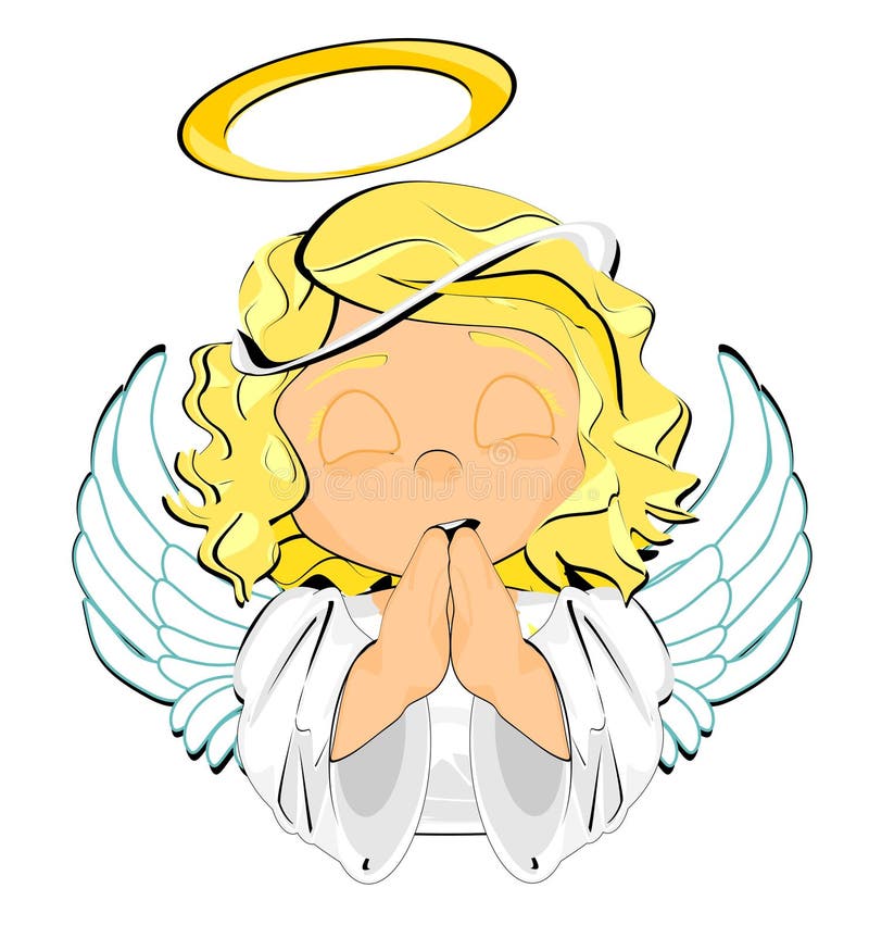 Cute angel cartoon stock illustration. Illustration of kind - 224790161