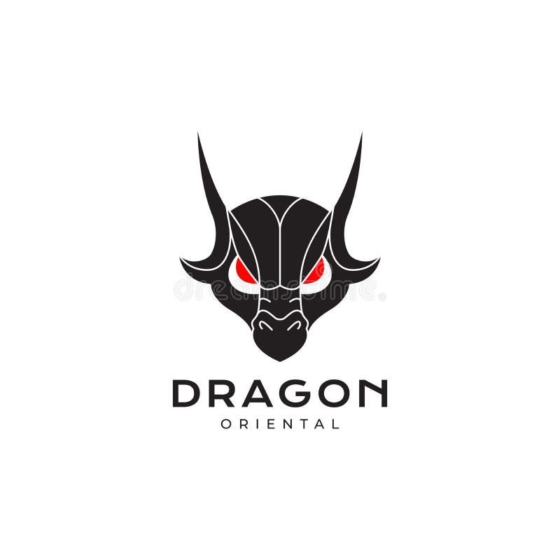 Face Angry Dragon Myth Logo Design Stock Vector - Illustration of ...