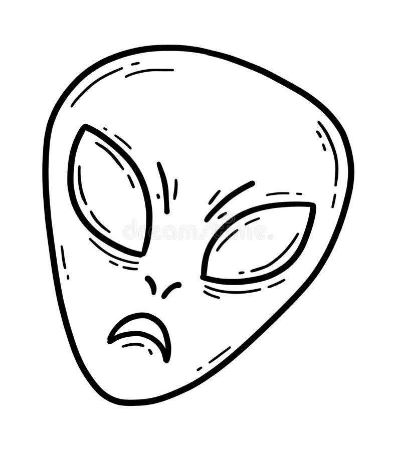 The Face of an Angry Green Alien in Cartoon Style Stock Vector ...
