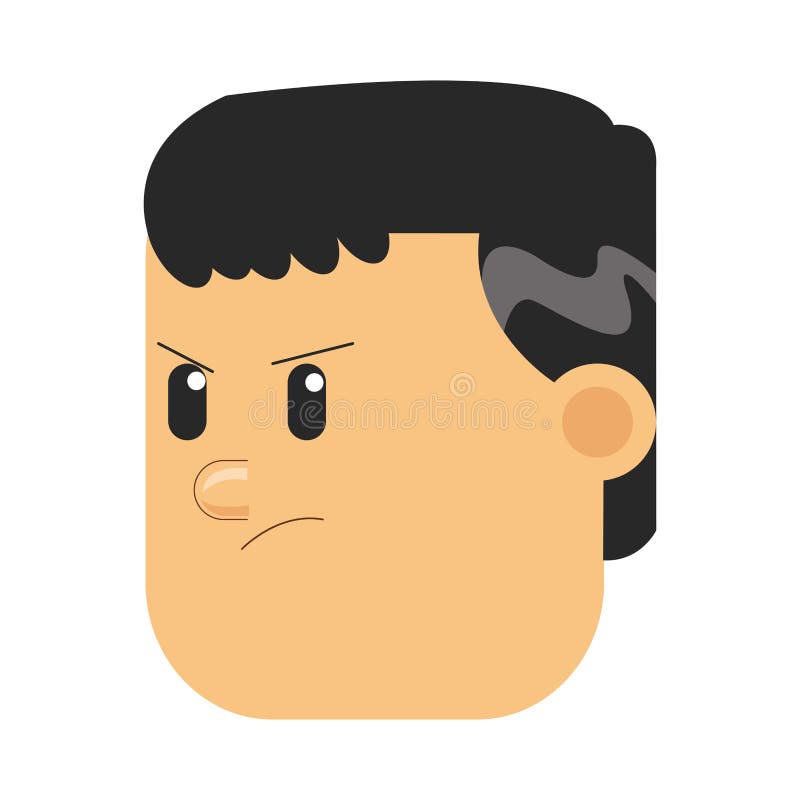Face of angry man icon stock illustration. Illustration of emotions ...