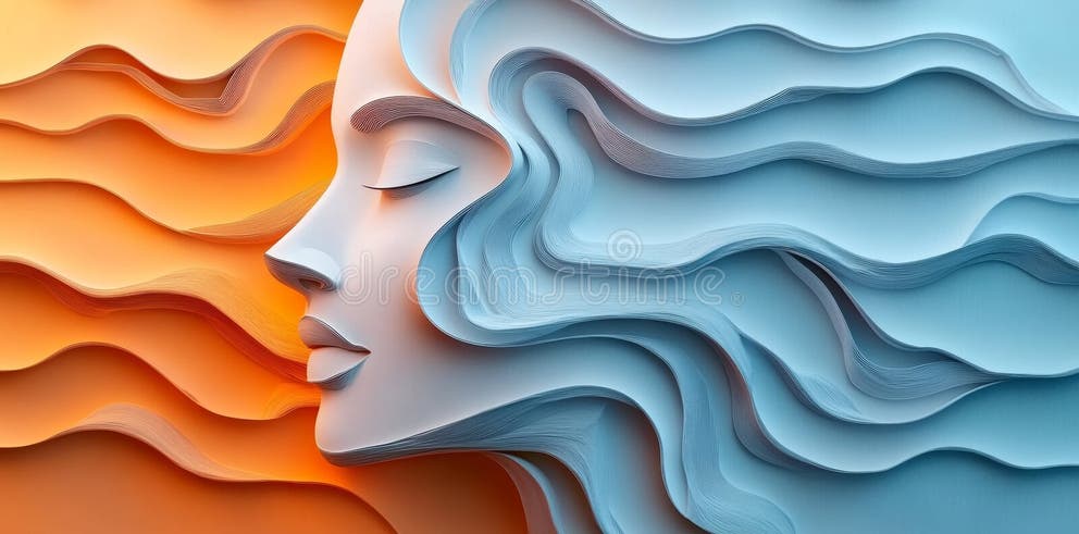 A Face with Angular Features is Painted Using a Mix of Soft and Strong ...