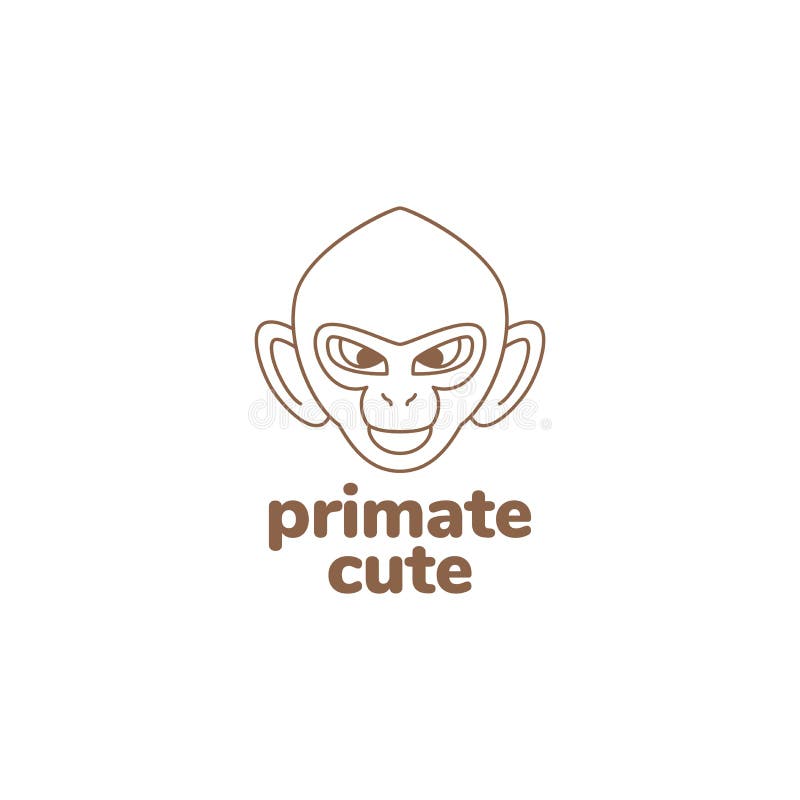 Face Ape Monkey Logo Design Stock Vector - Illustration of minimalist ...