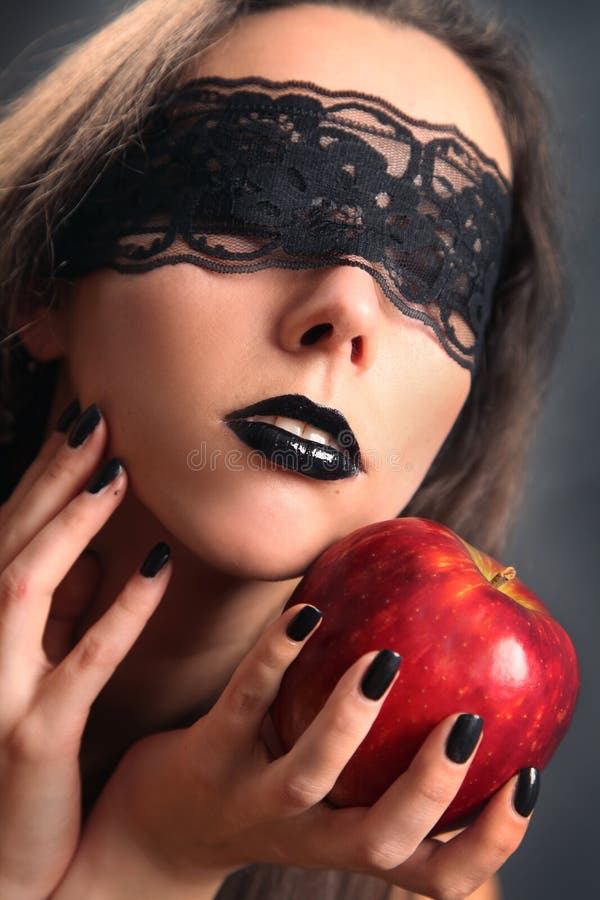 Face and apple stock image. Image of femininity, caucasian - 28570625