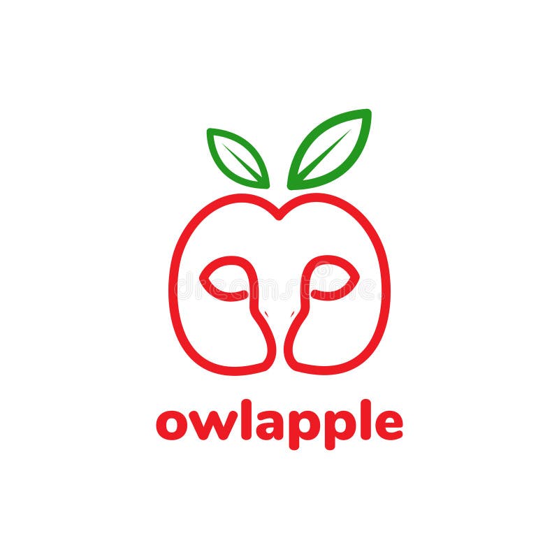 Face Apple Owl Logo Design, Vector Graphic Symbol Icon Illustration ...
