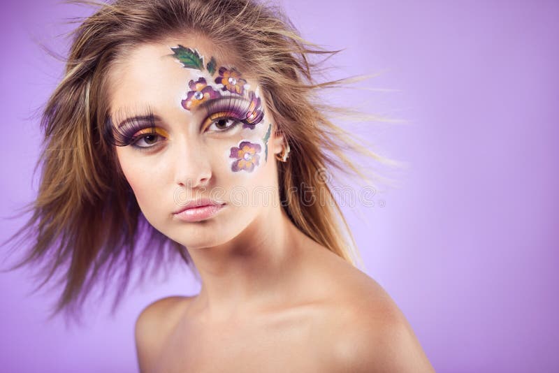 Face art stock image. Image of fashion, cosmetics, bare - 10552137