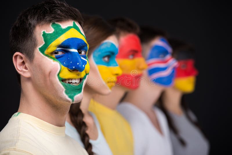 Face art. Flags. stock photo. Image of communication - 47511740