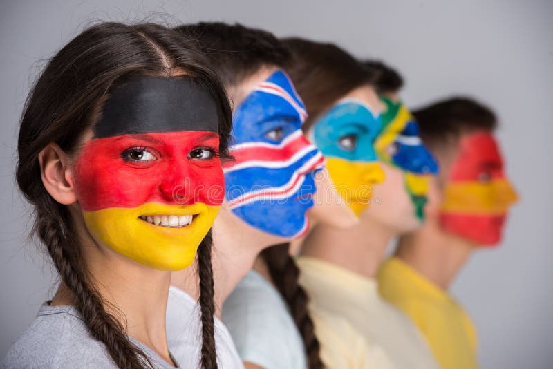 Face art. Flags. stock image. Image of countries, global - 47512005