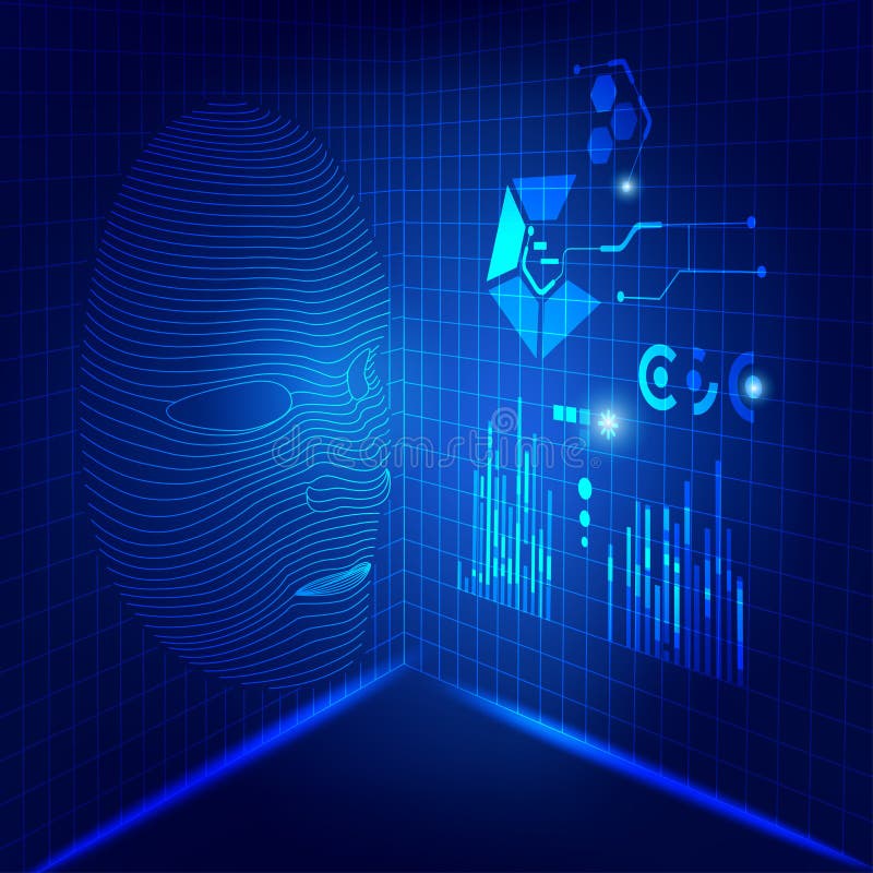 Face stock vector. Illustration of future, computer, face - 89188521