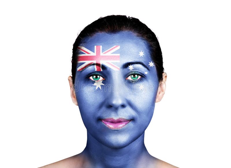 Face with the Australian Flag Stock Image - Image of clean, look: 34990601