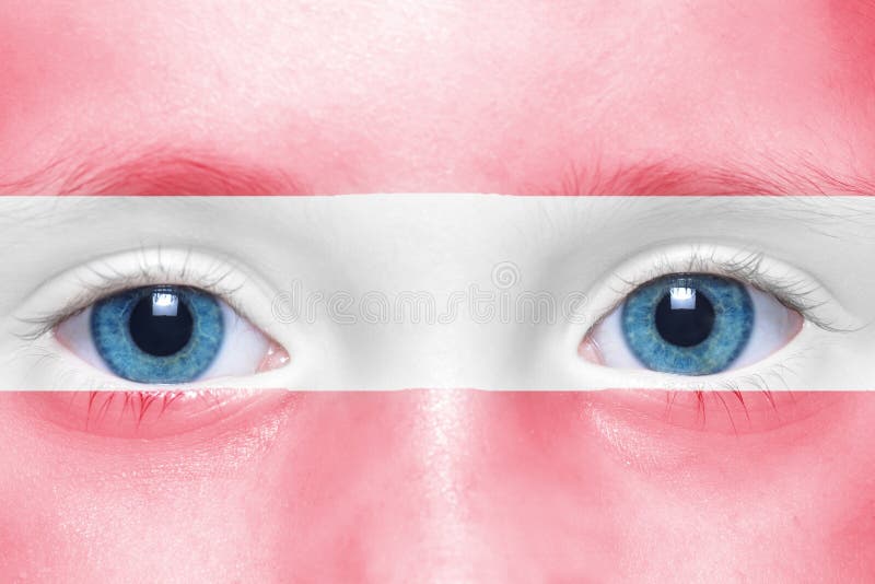 Face with the Austria flag stock photo. Image of glamour - 34990592