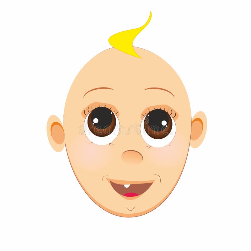 Face Baby with One Tooth on a White Background Stock Vector ...