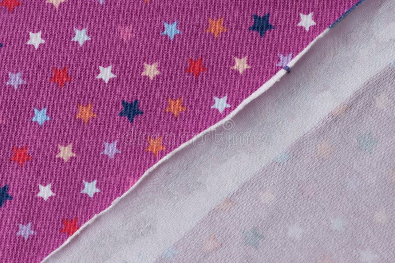 Face and Back Side of Purple Textile with Stars. Stock Photo - Image of ...