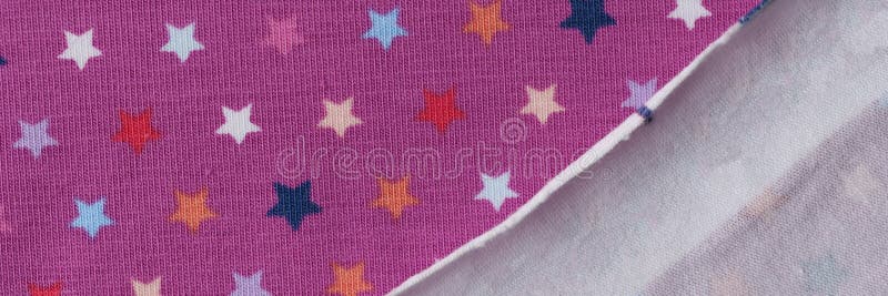 Face and Back Side of Purple Textile with Stars. Stock Photo - Image of ...