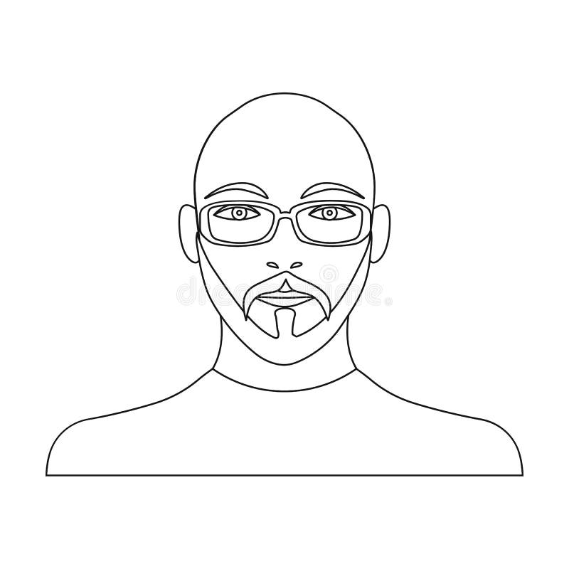 Bald Man Beard Outline Stock Illustrations – 242 Bald Man Beard Outline ...