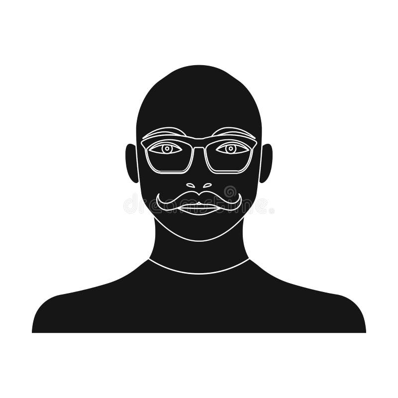 The Face Of A Bald Man With Glasses With A Beard And Mustache The