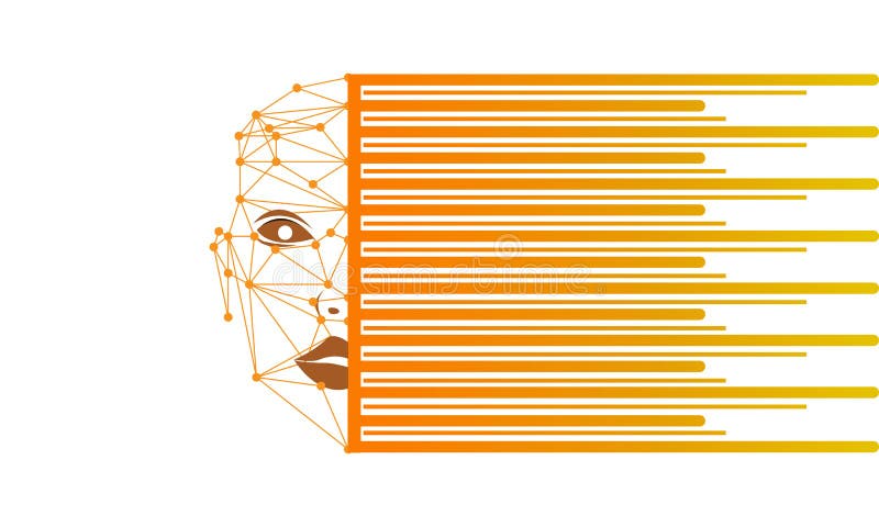 Face Recognition with Barcode Design Stock Illustration - Illustration ...