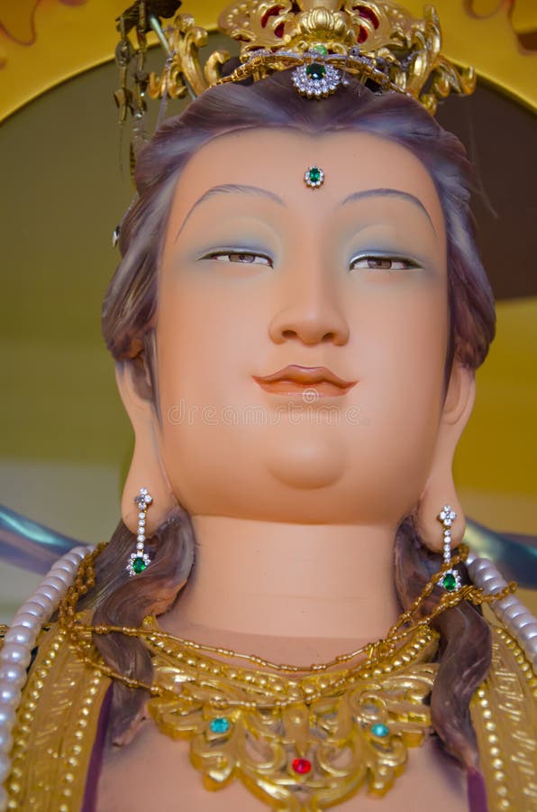 Face of beautiful Guanyin stock image. Image of chinese - 33404473