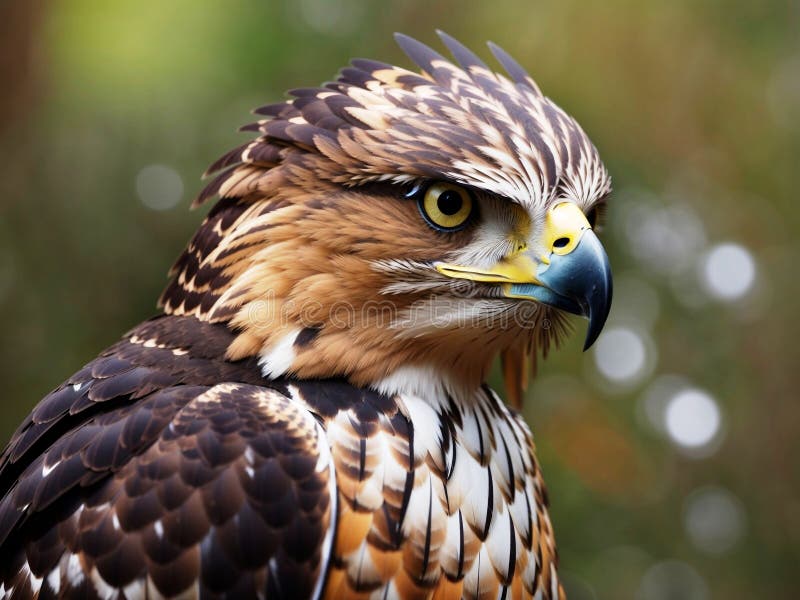 The Face of the Beautiful and Scary Hawk Stock Illustration ...