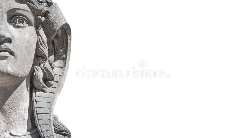 Face of Beautiful Sphinx Isolated at White Background with Paste Stock ...