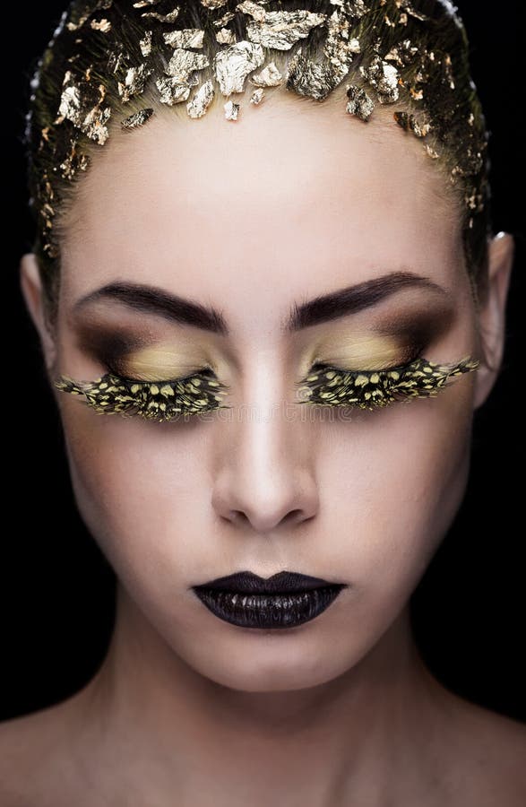 Face of a beautiful woman stock photo. Image of eyelashes - 35334994